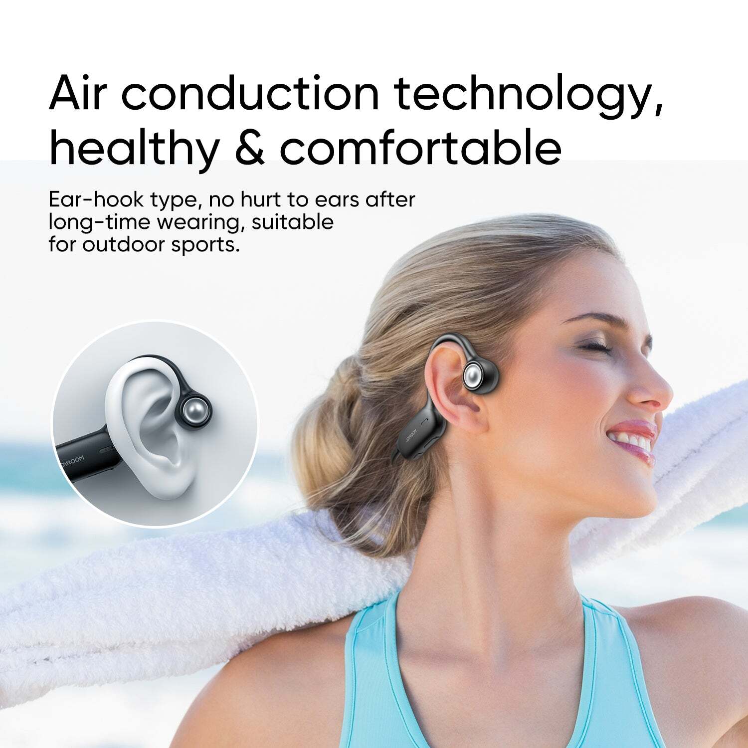 Wireless Air Conduction Headphone - Black