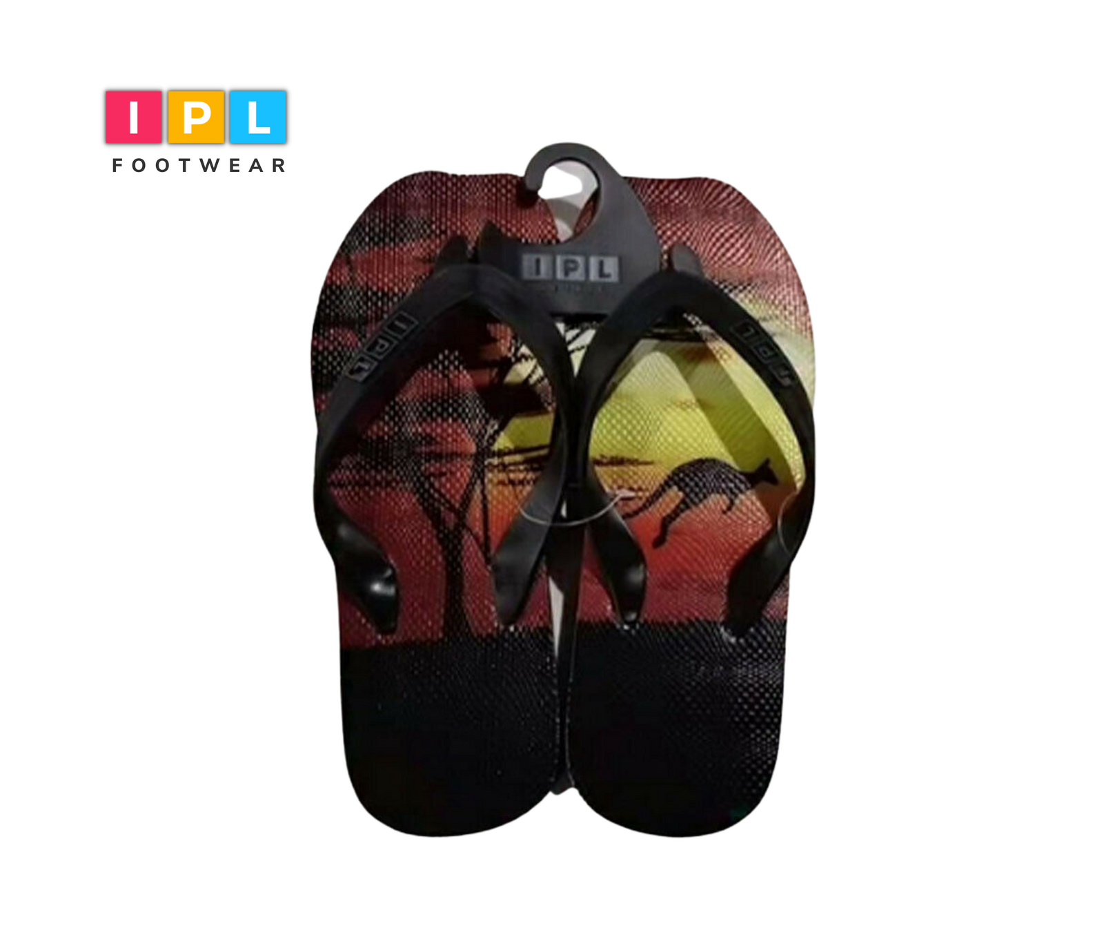 Kangaroo Design Asymmetric Double Printed Pluger Flip Flop
